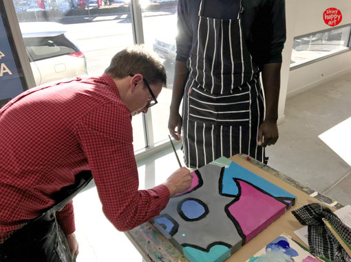 Multi-canvas Painting as Team Building Event - Shiny Happy Art